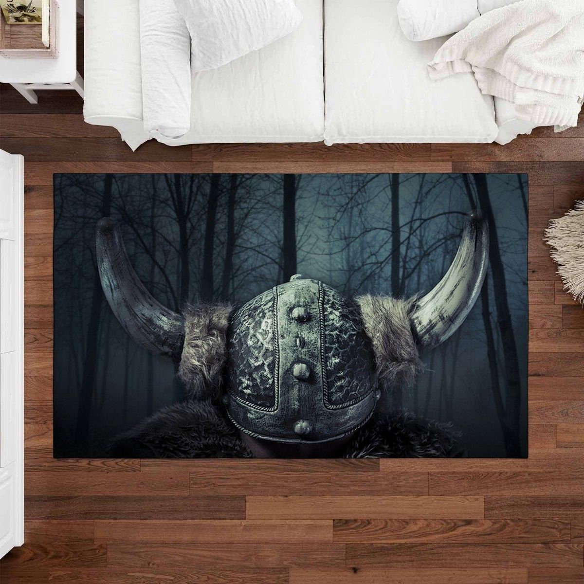 Floor & Rugs Rugs Viking Rug Dark Gray Area Rug Warrior Helmet Area ...