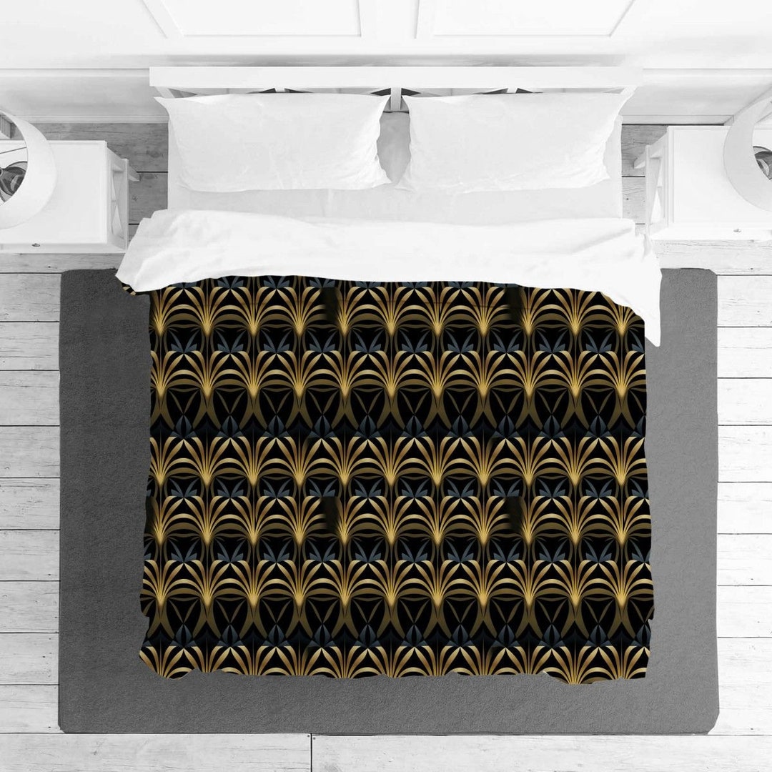 Art Deco Bedding, Vintage Bedding Set, Abstract Comforter, Modern Home ...