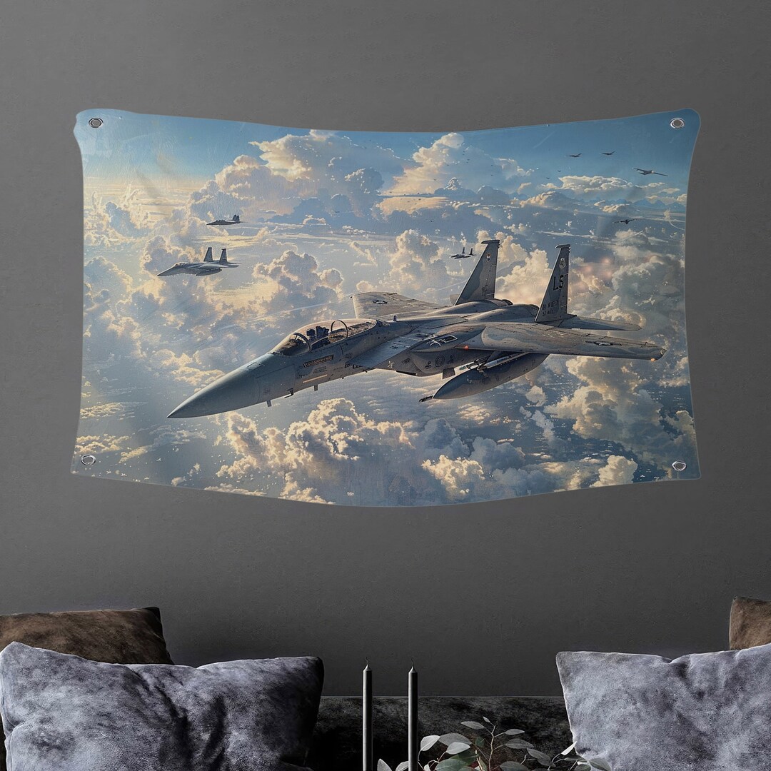 Fighter Jets Wall Art, Military Wall Decor, Aerial Maneuvers Tapestry ...