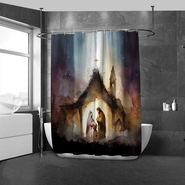 Nativity Shower Curtain - Etsy