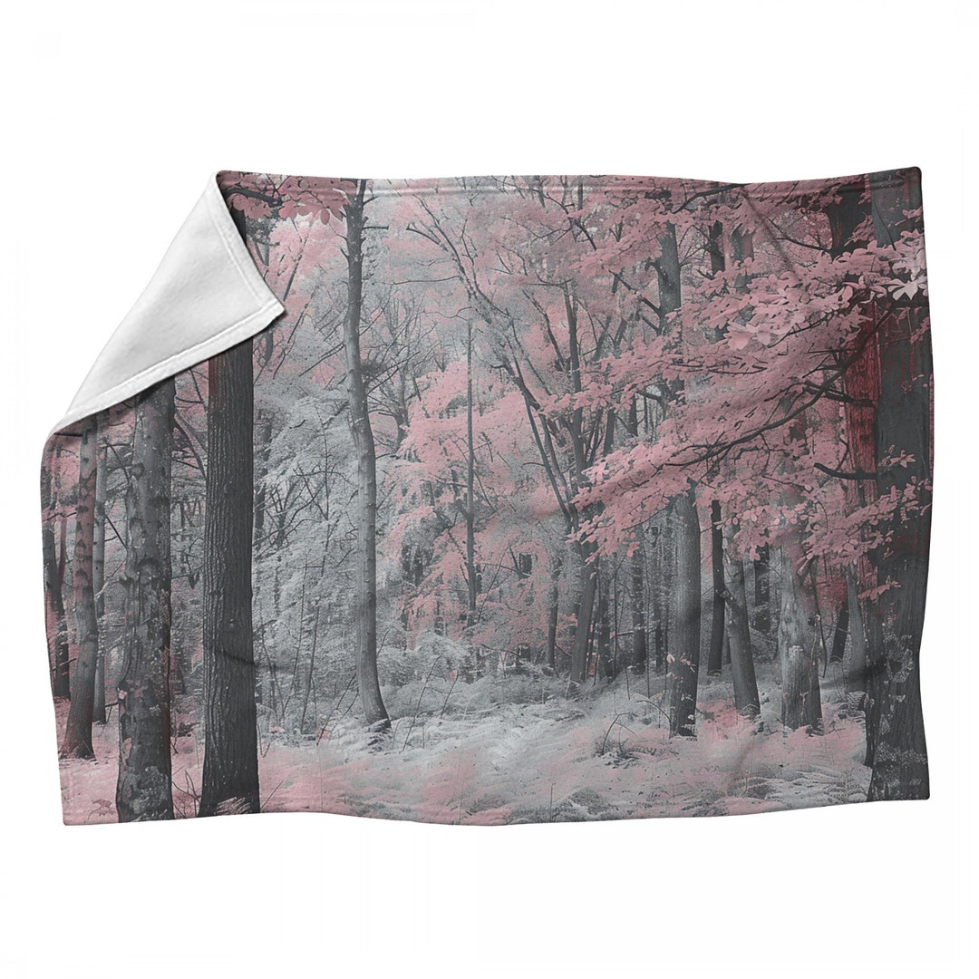 Forest Scene Blanket, Nature Blankets, Rustic Sherpa Blanket, Serene ...
