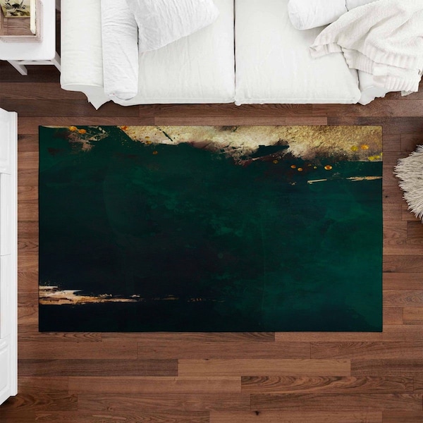 Green and Gold Rug - Etsy