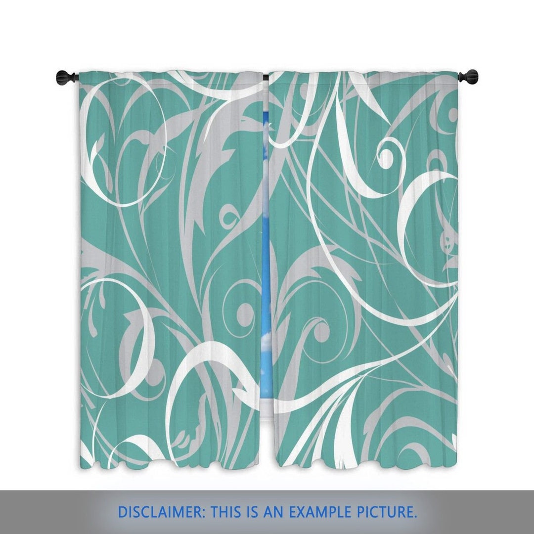 Swirls Window Curtain, Art Curtains, Abstract Curtain Panel, Modern ...