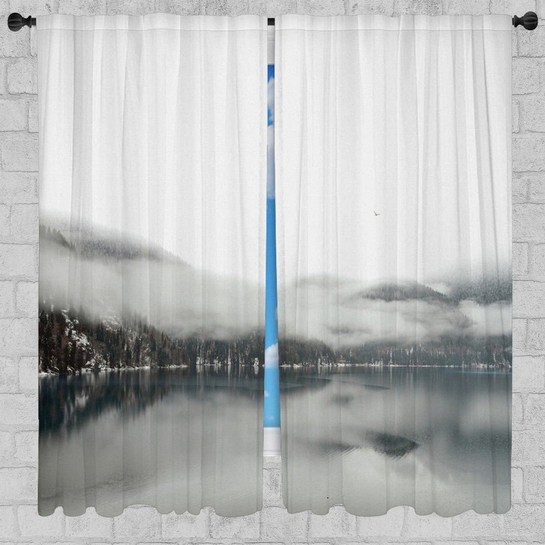 Mountain Lake Curtains: Scenic Nature Themed Window Drapes - Etsy