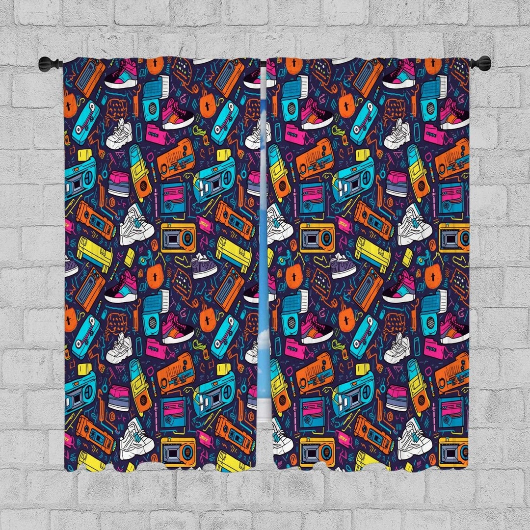 1980s Window Curtain Style Curtains Retro Curtain Panel - Etsy