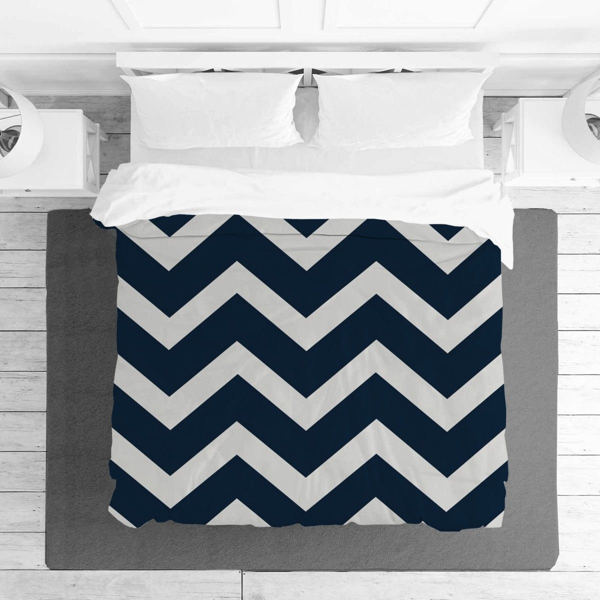 Navy Blue Chevron Bedding
