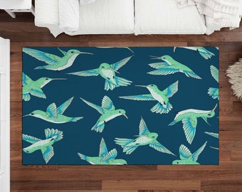 Green Hummingbird Rug Runner - Etsy