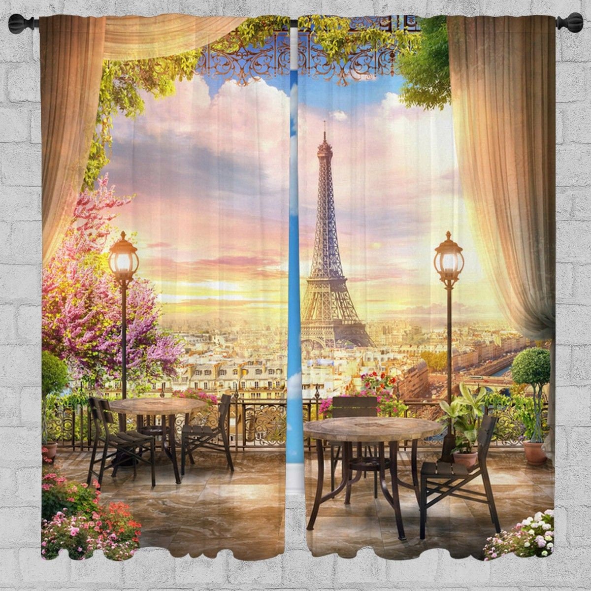 Eiffel Tower Paris Curtains