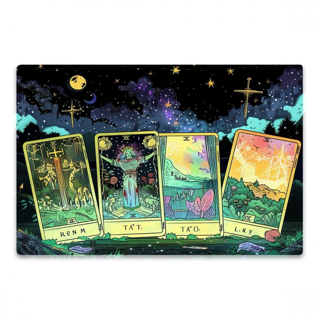 Tarot Cards Rug, Occult Rugs, Mystical Area Rug, Illustration Living ...