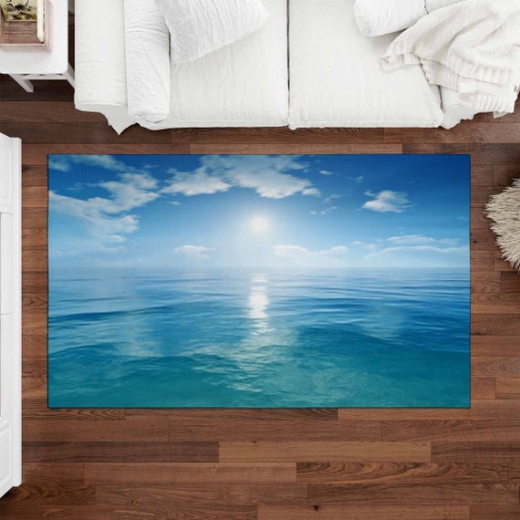 Calm Blue Ocean Area Rugs Ocean Rug Blue Area Rug Sun - Etsy
