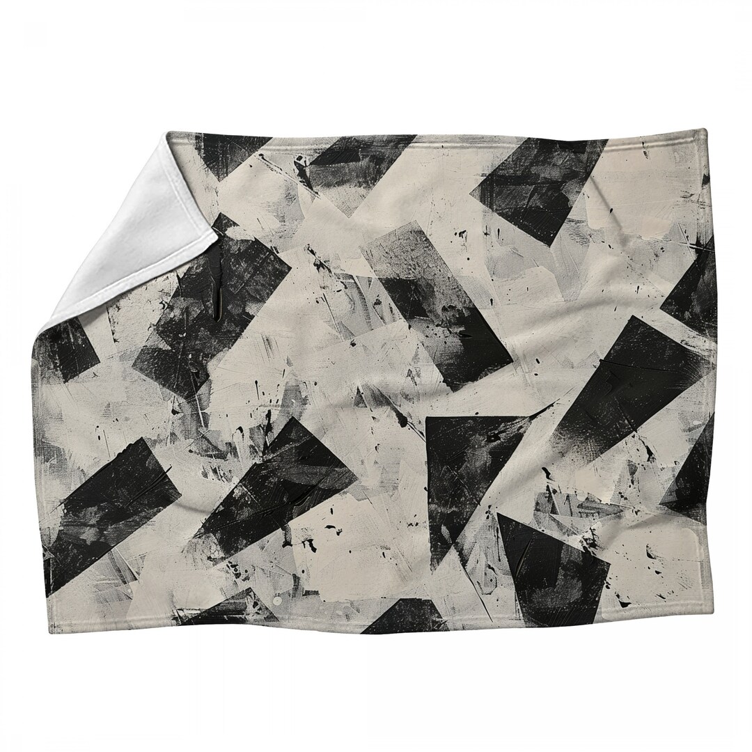 Geometric Shapes Blanket, Abstract Blankets, Monochrome Triangles ...
