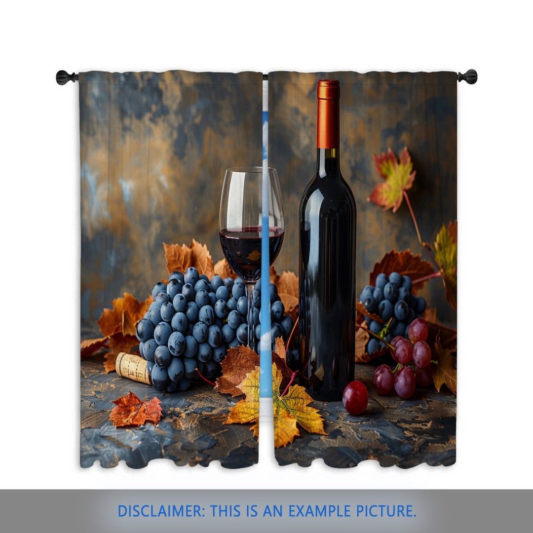 Wine Window Curtain, Food Curtains, Elegance Curtain Panel, Photograph ...