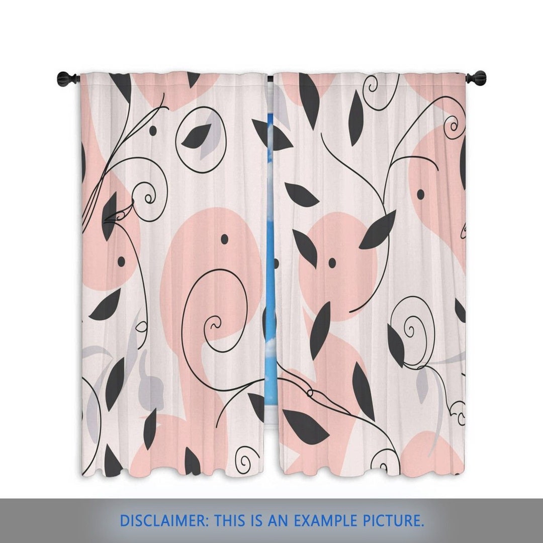 Watermelon Swirls Window Curtain, Art Curtains, Vibrant Curtain Panel ...