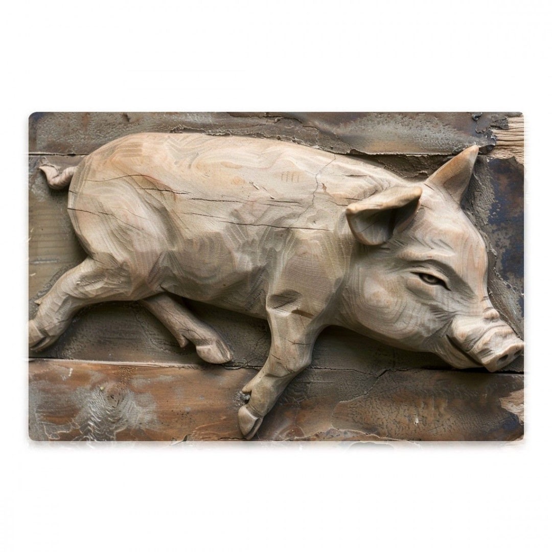 Pig Rug, Carving Rugs, Crafted Area Rug, Wooden Living Room Rugs ...