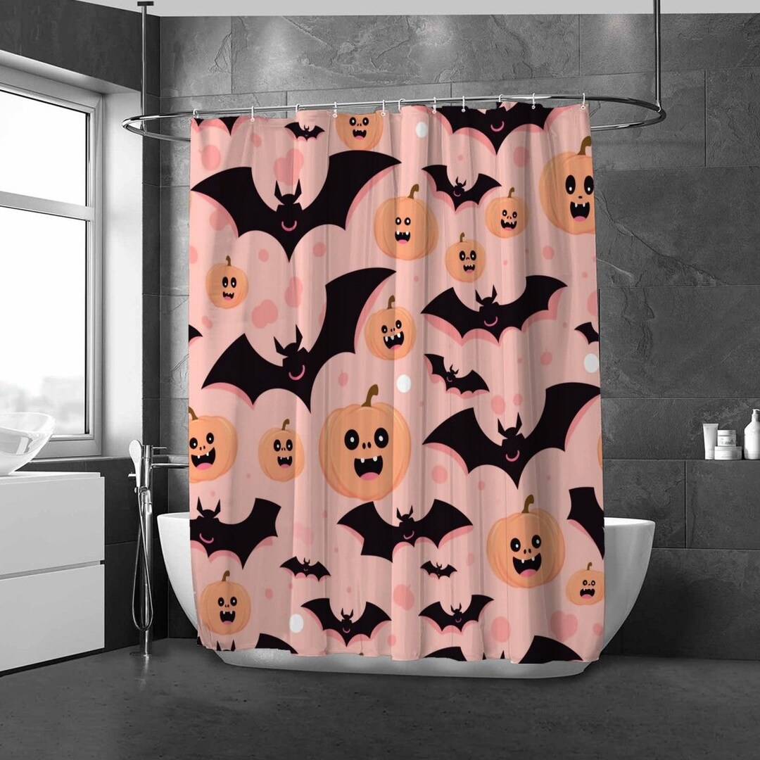 Bat Shower Curtain Animal Bathroom Decor Halloween Bath - Etsy
