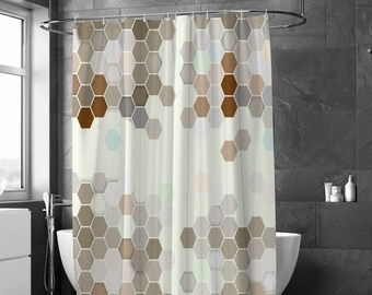 Modern Geometric Shower Curtain - Etsy