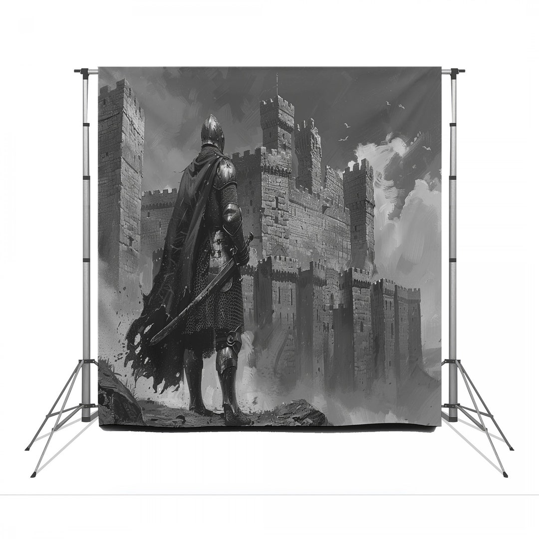 Medieval Knight Backdrop History Large Castle View Photo Backdrop Event ...
