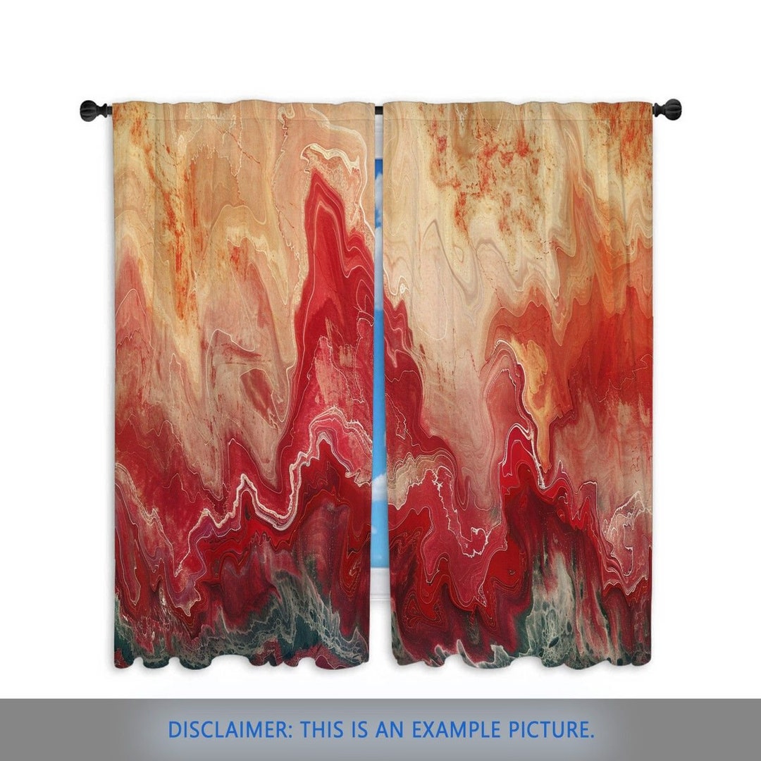 Marble Swirl Window Curtain, Natural Curtains, Fluid Abstraction ...