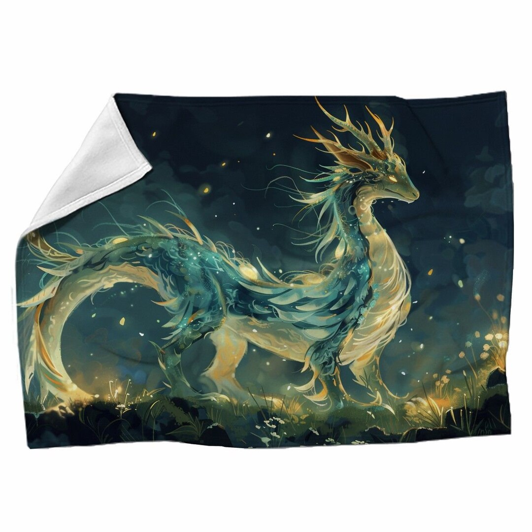 Dragon Blanket, Fantasy Blankets, Ethereal Sherpa Blanket, Illustration ...