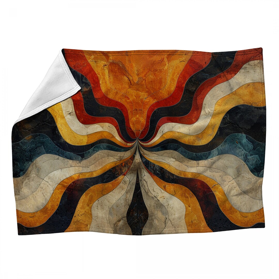 Waves Blanket, Abstract Blankets, Eclectic Sherpa Blanket, Bold Throw ...