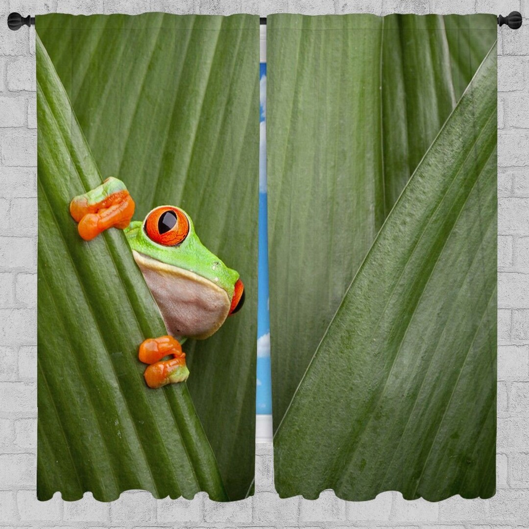 Frog Window Curtains Kawaii Frog Drapes Frog Lover Curtain - Etsy