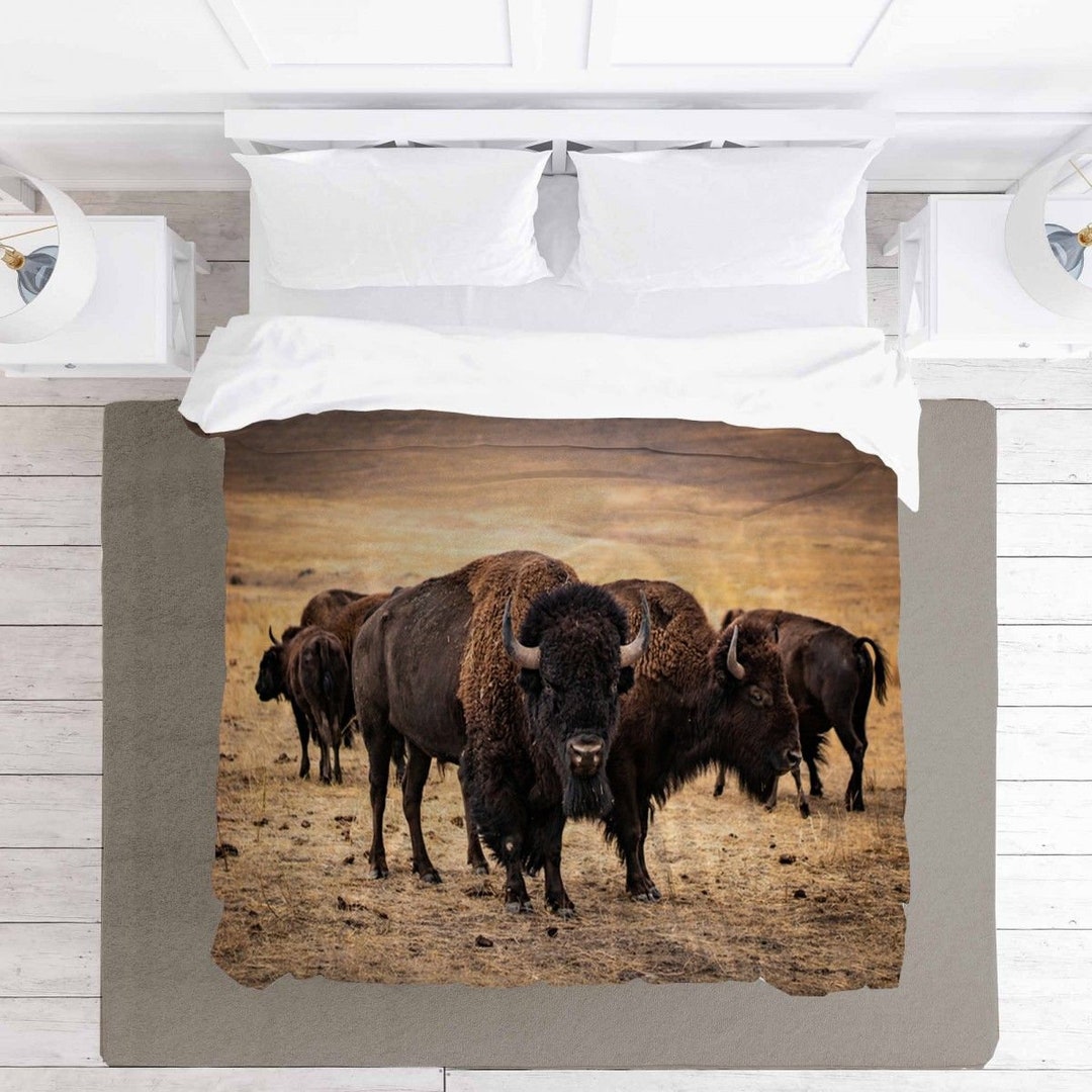 Bison Comforter Herd of Bison Duvets Brown Duvet Covers Animal Habitat ...
