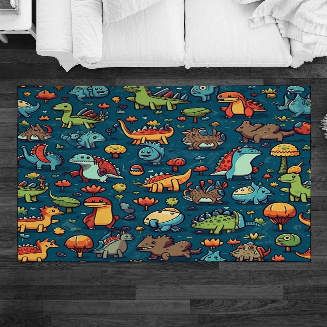 Dinosaur Rug Animal Rugs Jurassic Area Rug Vintage Living - Etsy