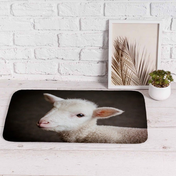 Lamb Bath Mats Baby Sheep Portrait Bathroom Rugs off White - Etsy