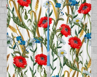 Poppy Window Curtains - Etsy