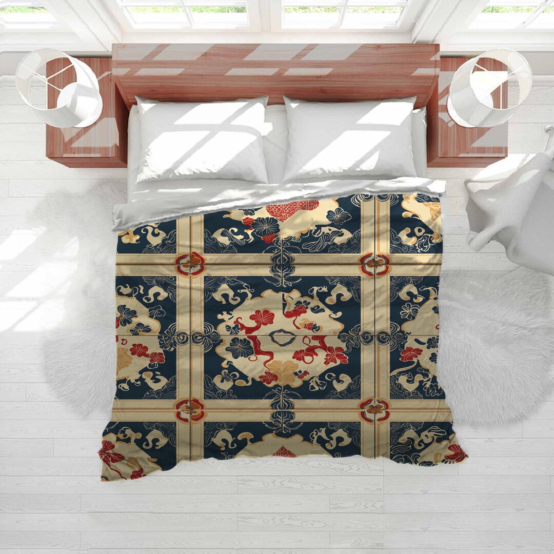 Art Deco Comforter Set: Geometric Pattern Bedding, Hollywood Regency ...