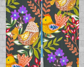 Farmhouse Chicken Curtains Panels - Etsy