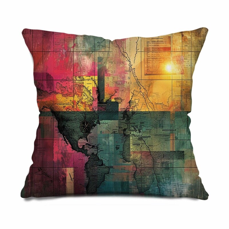 Map Pillow - Etsy