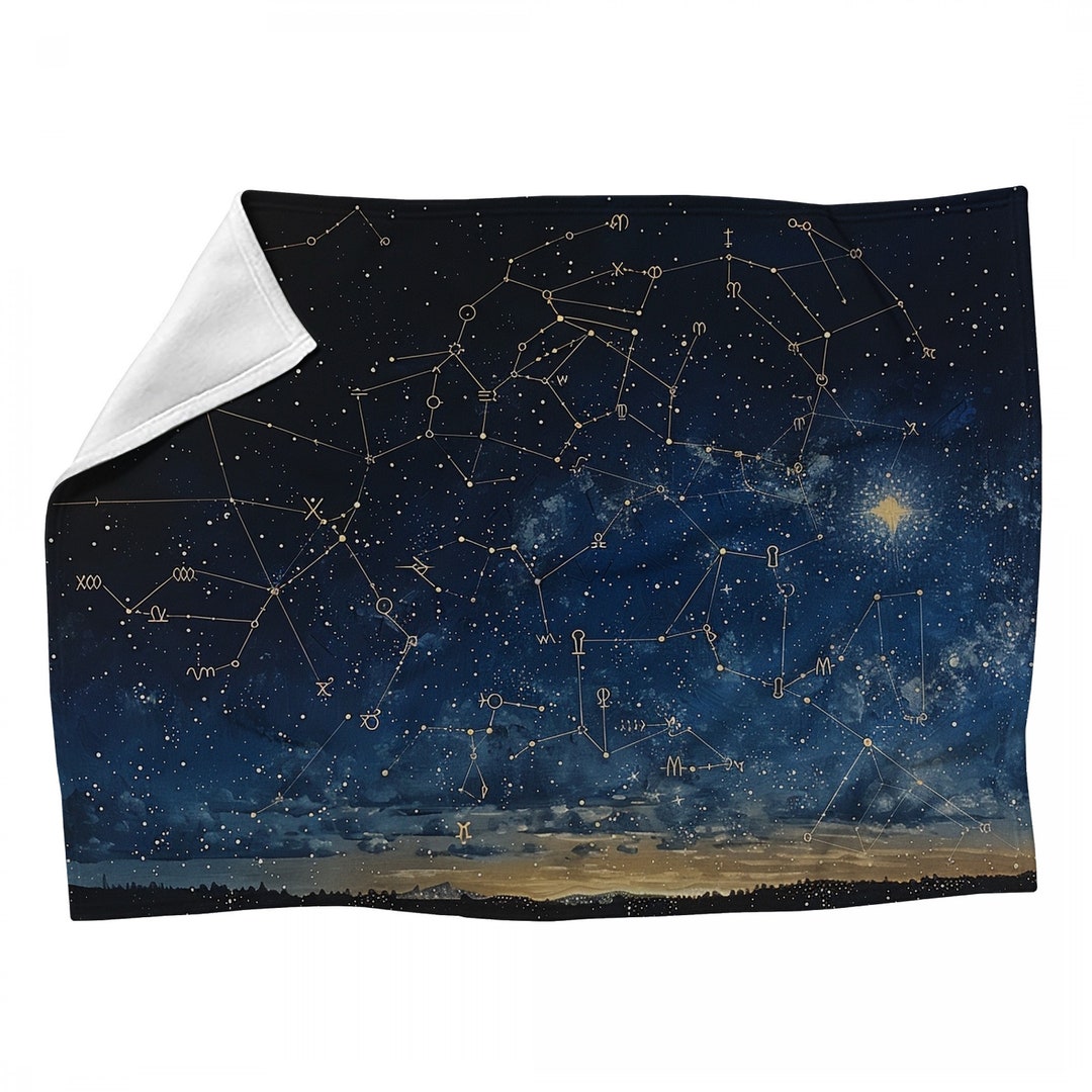 Constellations Blanket, Astronomy Blankets, Night Sky Sherpa Blanket ...