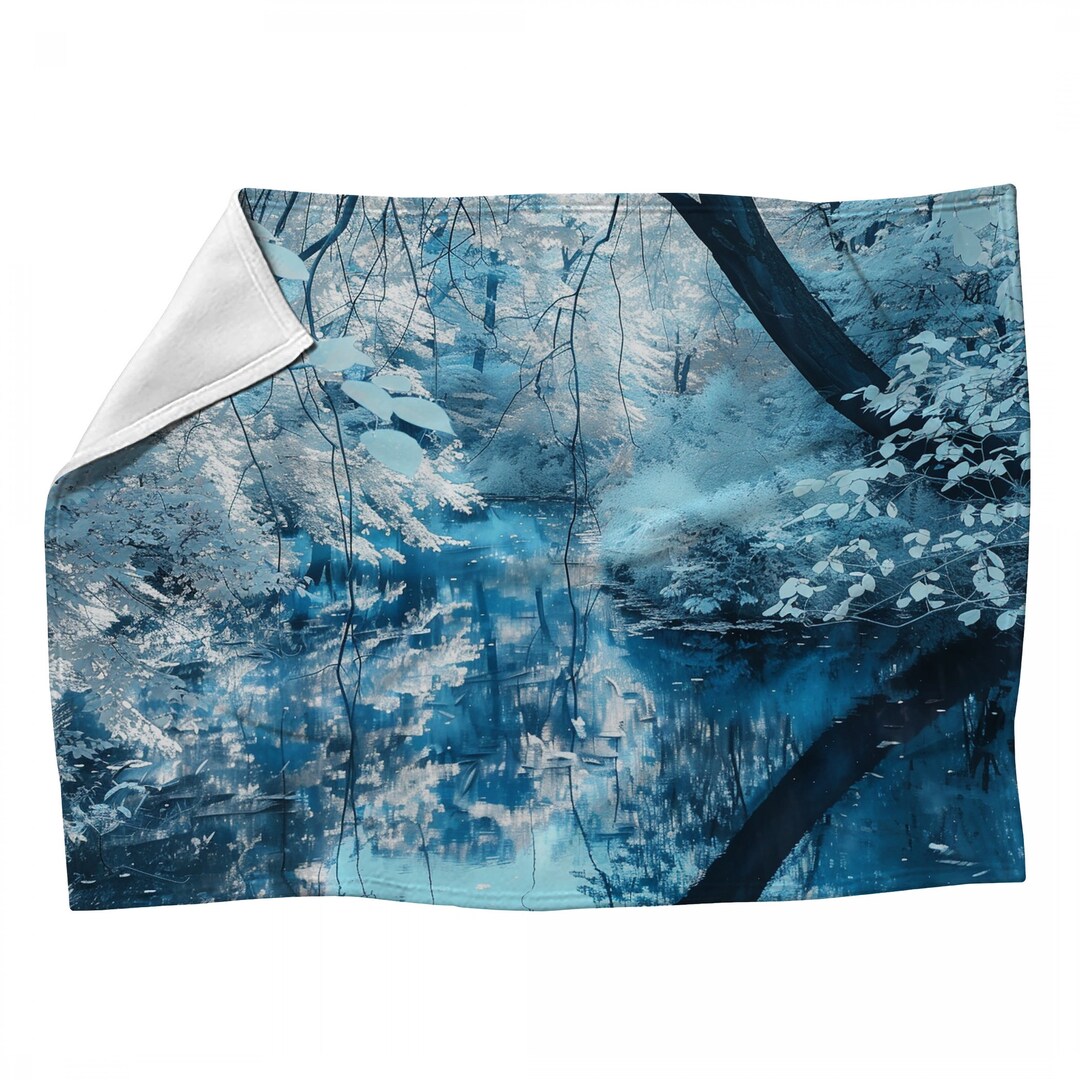 Frozen Forest Blanket, Nature Blankets, Whimsical Sherpa Blanket ...