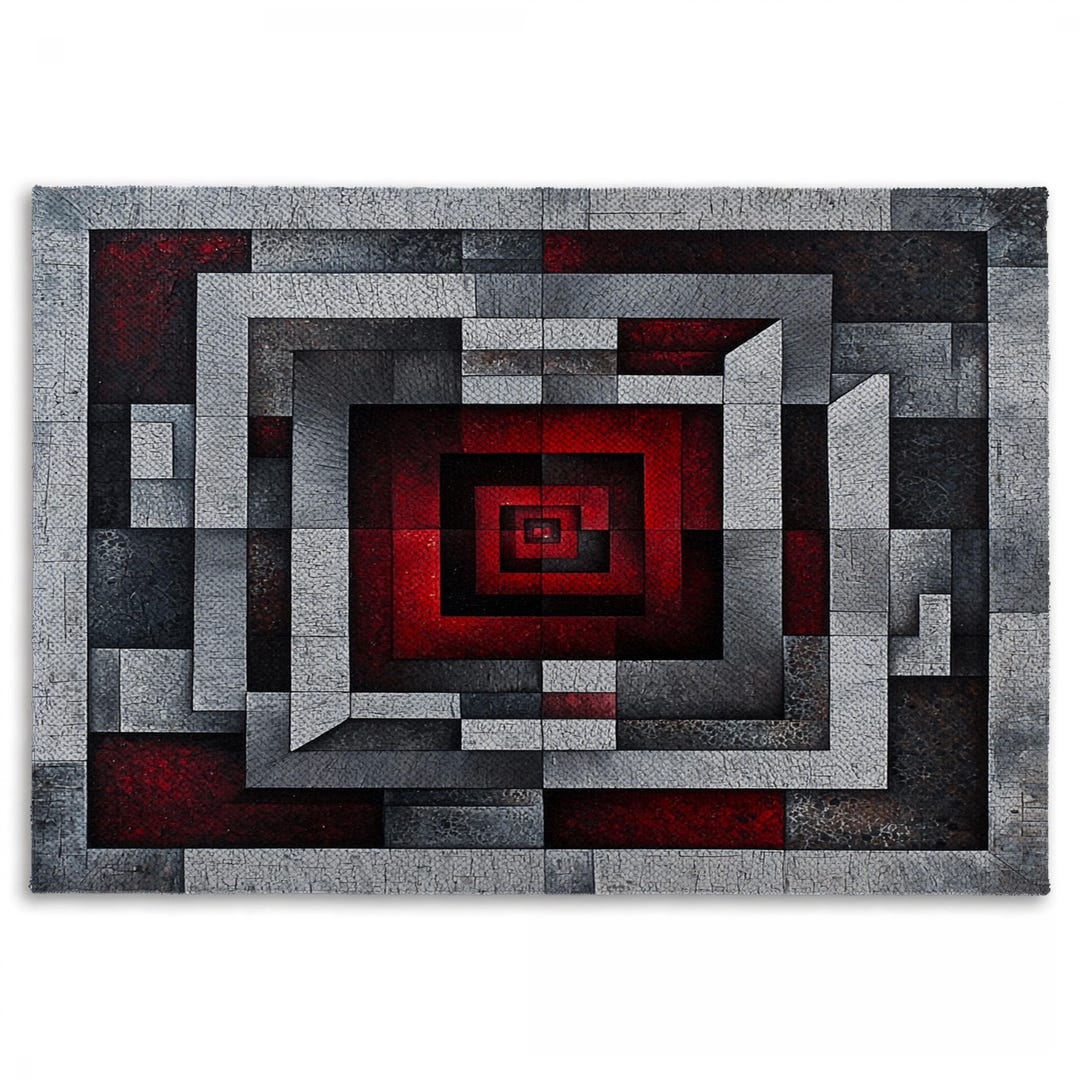 Geometric Abstract Area Rug: Modern Edgy Minimalist Decor - Etsy