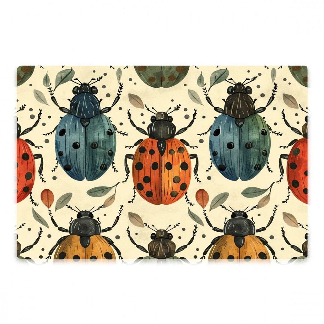 Ladybugs Rug, Insects Rugs, Nature Illustration Area Rug, Whimsical ...