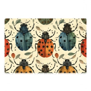 Ladybugs Rug, Insects Rugs, Nature Illustration Area Rug, Whimsical ...