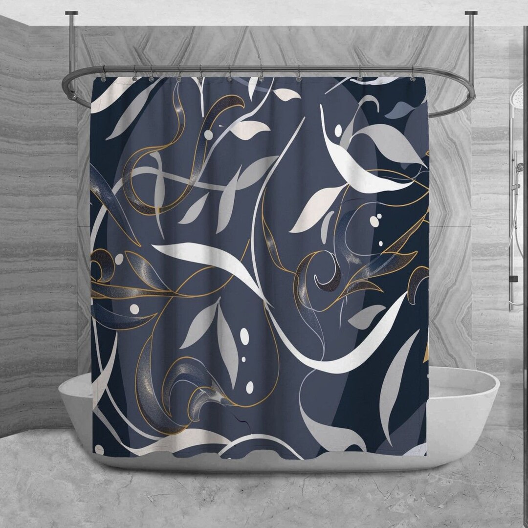 Royal Curves Shower Curtain, Art Bathroom Decor, Elegant Bath Decor ...