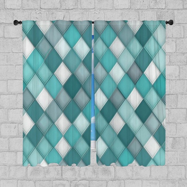 Turquoise Curtains - Etsy