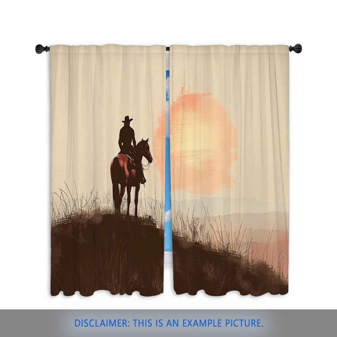 Cowboy Window Curtain, Western Curtains, Frontier Curtain Panel ...