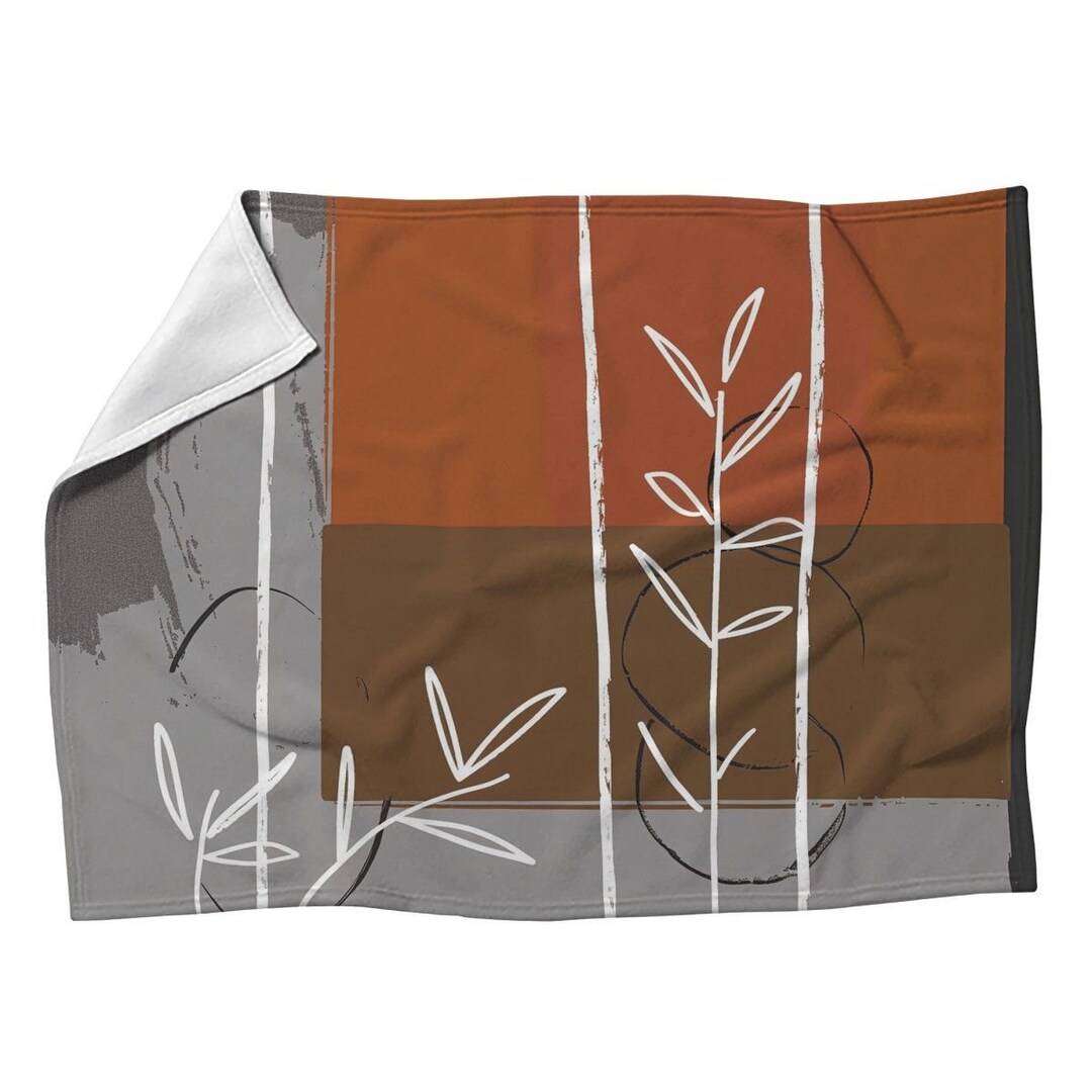 Floral Silhouettes Blanket, Cool Pattern Blankets, Detailed Petals ...