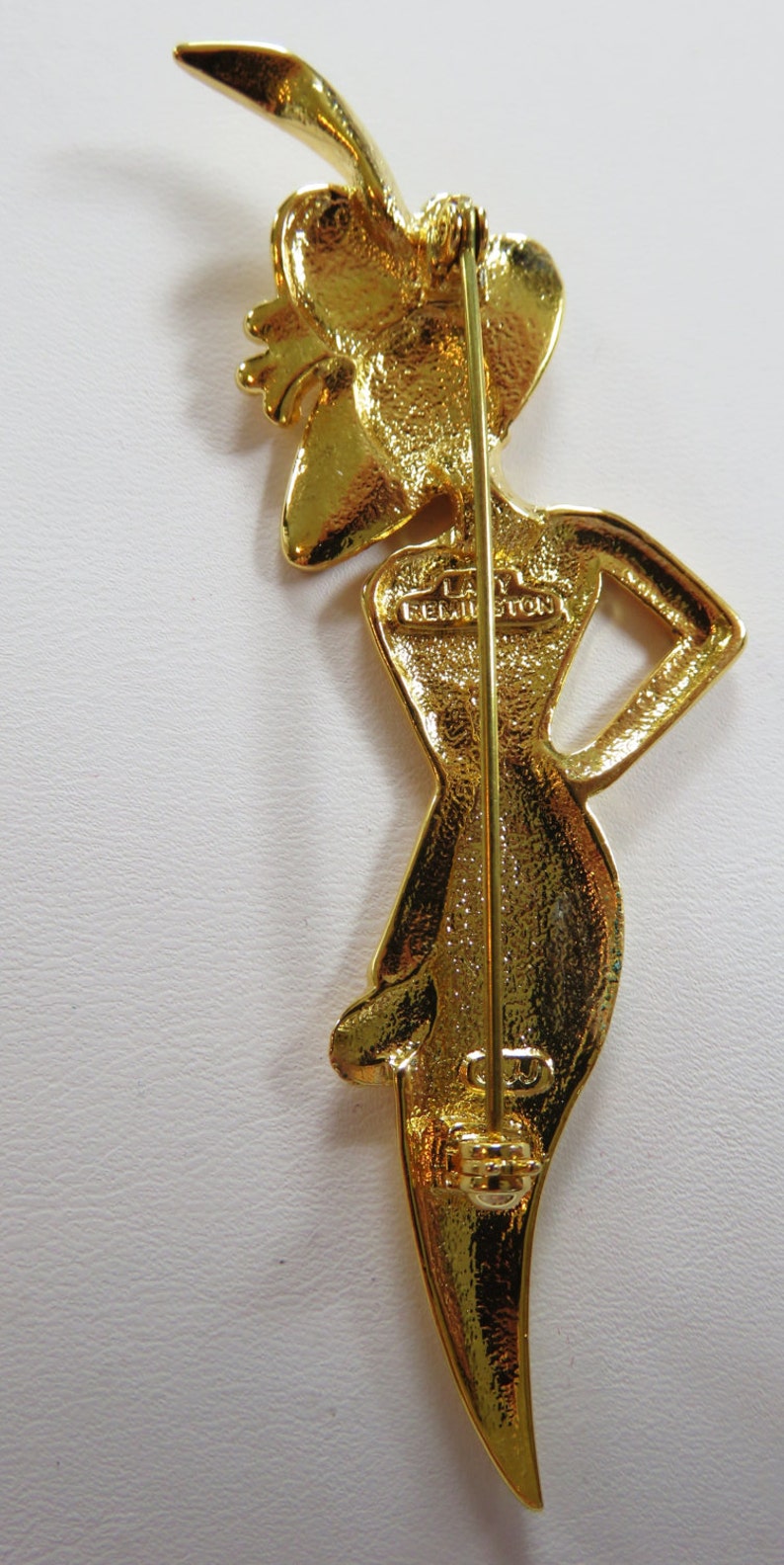 Large JJ Jonette Lady Remington Crystal Vogue Brooch Pin | Etsy