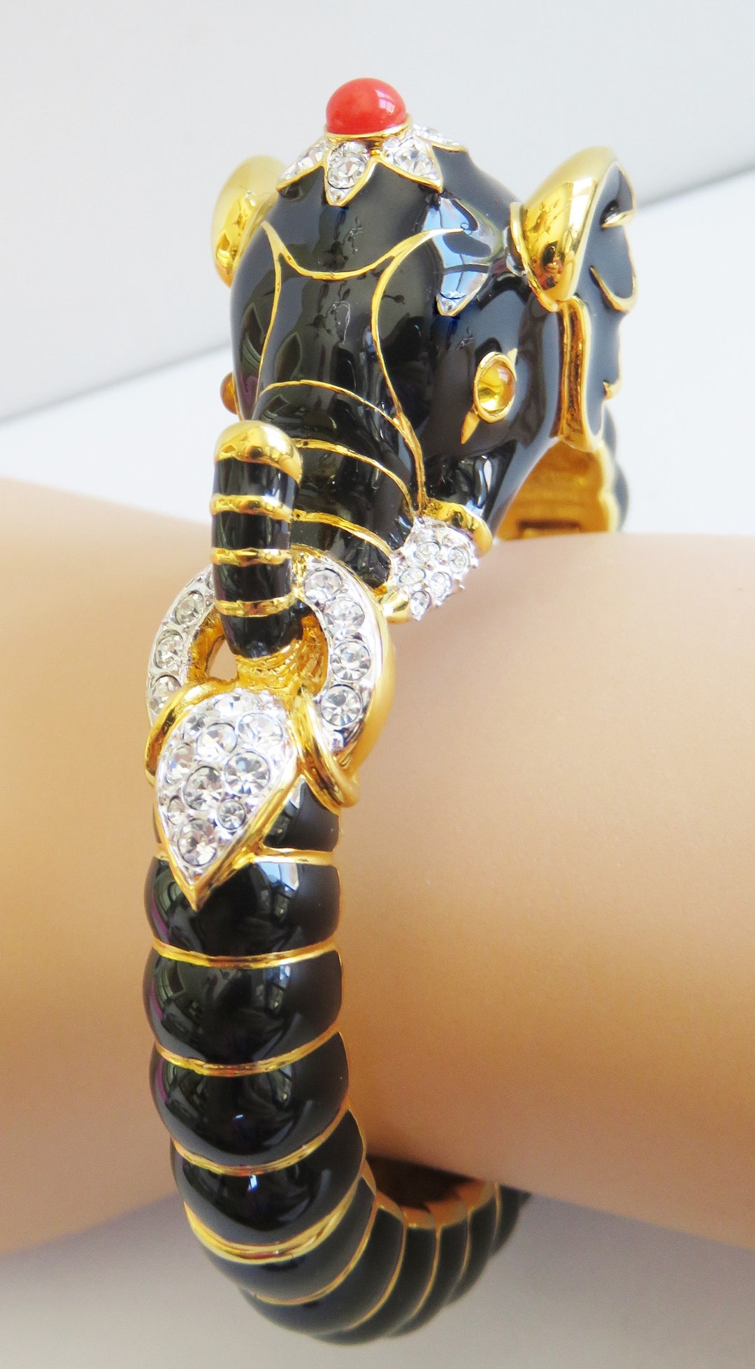 Kenneth J Lane Ltd. Edition/ Hard to Find Black Raj Elephant Clamp ...