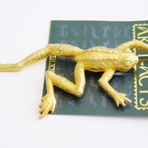 Large Goldtone JJ Jonette Climbing Frog Brooch Pin - Etsy