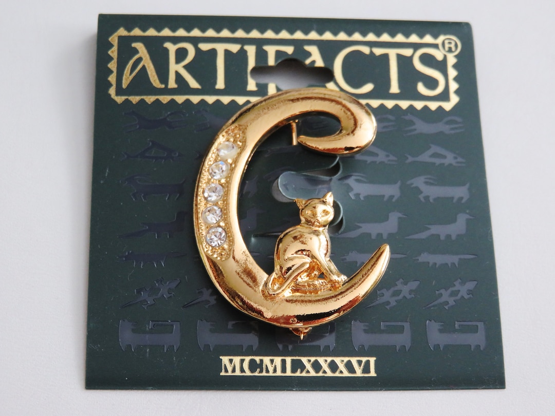 JJ Jonette Initial "c" Cat Brooch Pin - Etsy