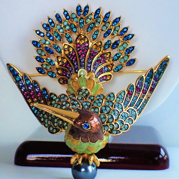 Joan Rivers Bird Brooch - Etsy
