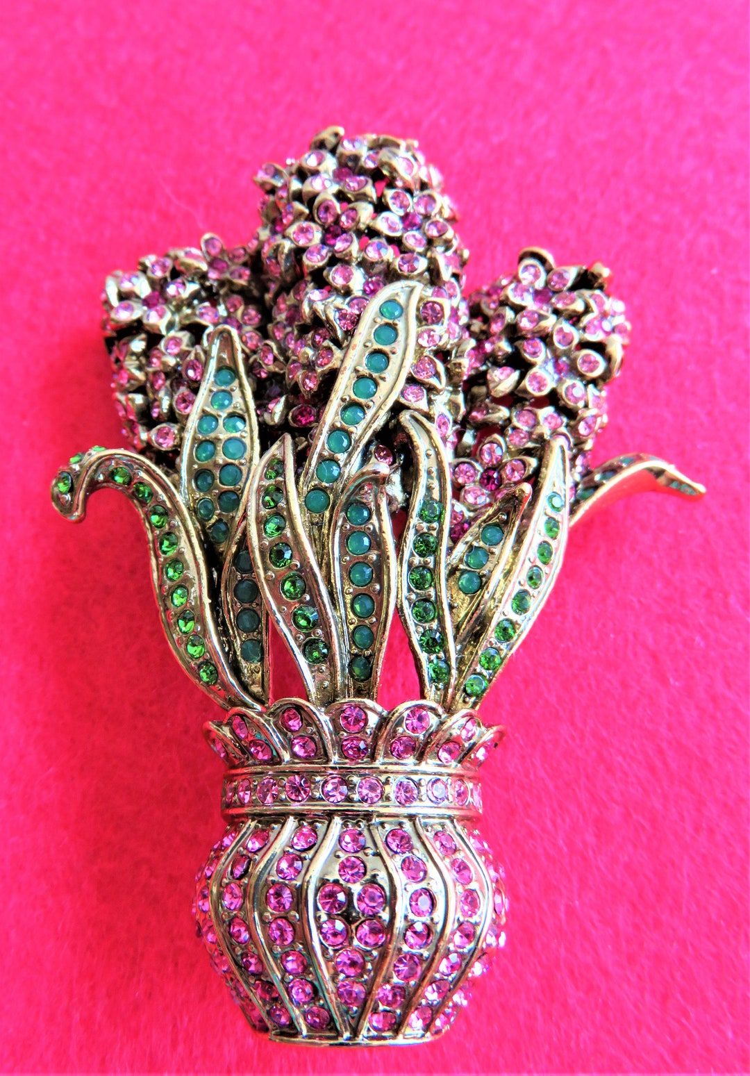 Designer Heidi Daus Happy Hyacinth Brooch Pin - Etsy