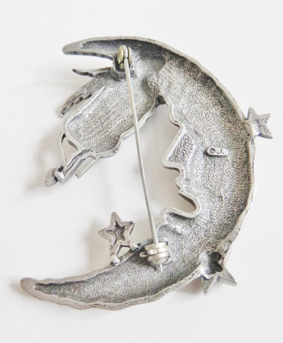 JJ Jonette The Cow Jumped Over The Moon Brooch Pin - Gem