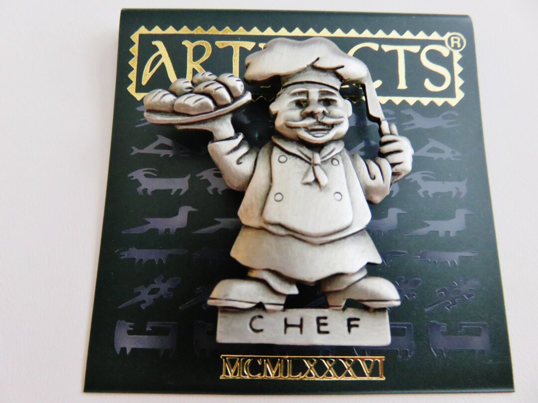 JJ Jonette Chef Ready to Serve up A Great Meal Brooch Pin - Etsy