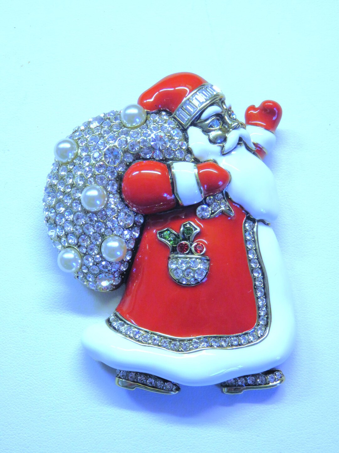 Heidi Daus Santa Claus With Sack Brooch - Etsy
